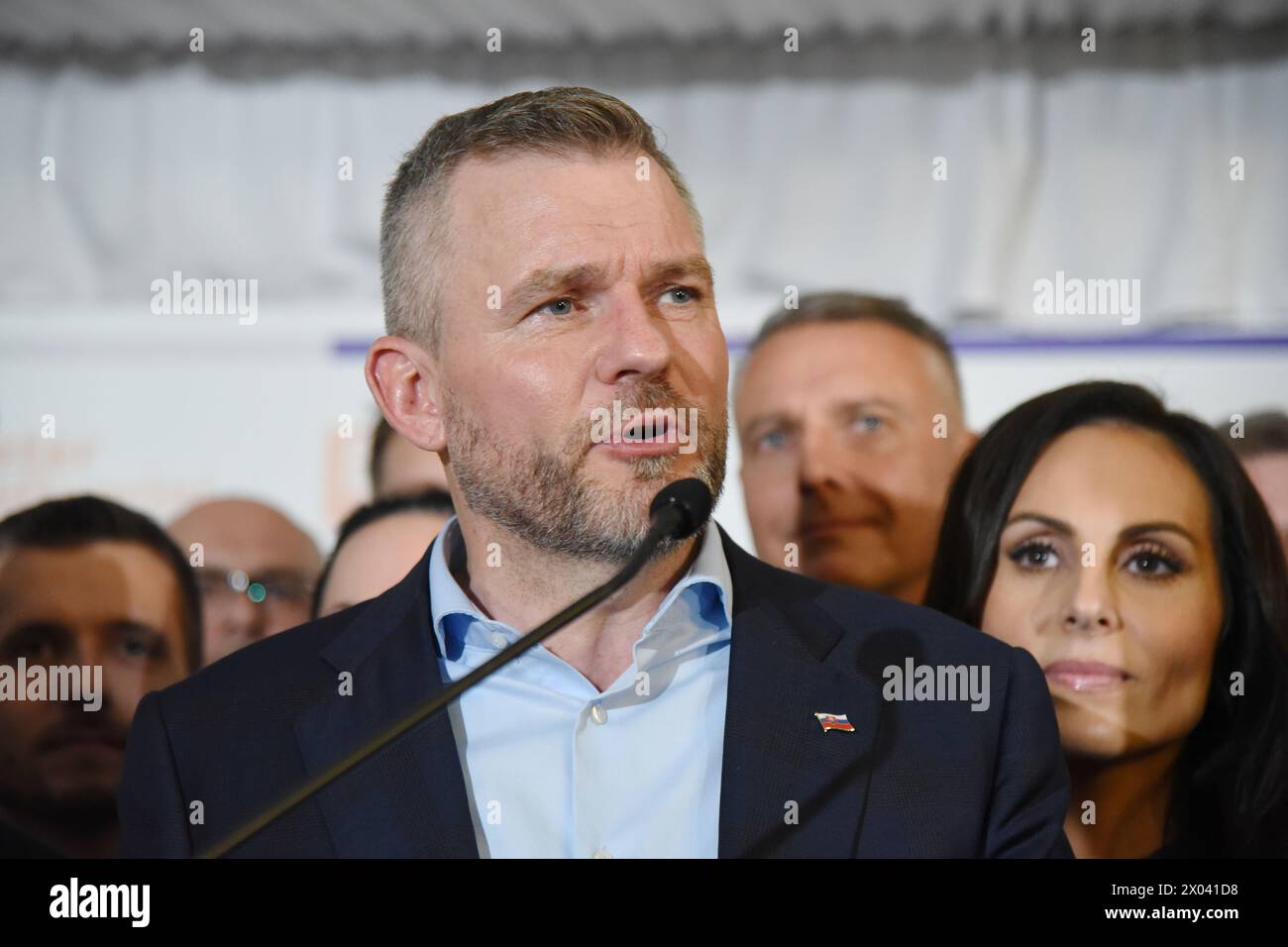 Peter Pellegrini, newly elected Slovak president, speaks to the ... Peter Pellegrini, newly elected Slovak president, speaks to the ...
