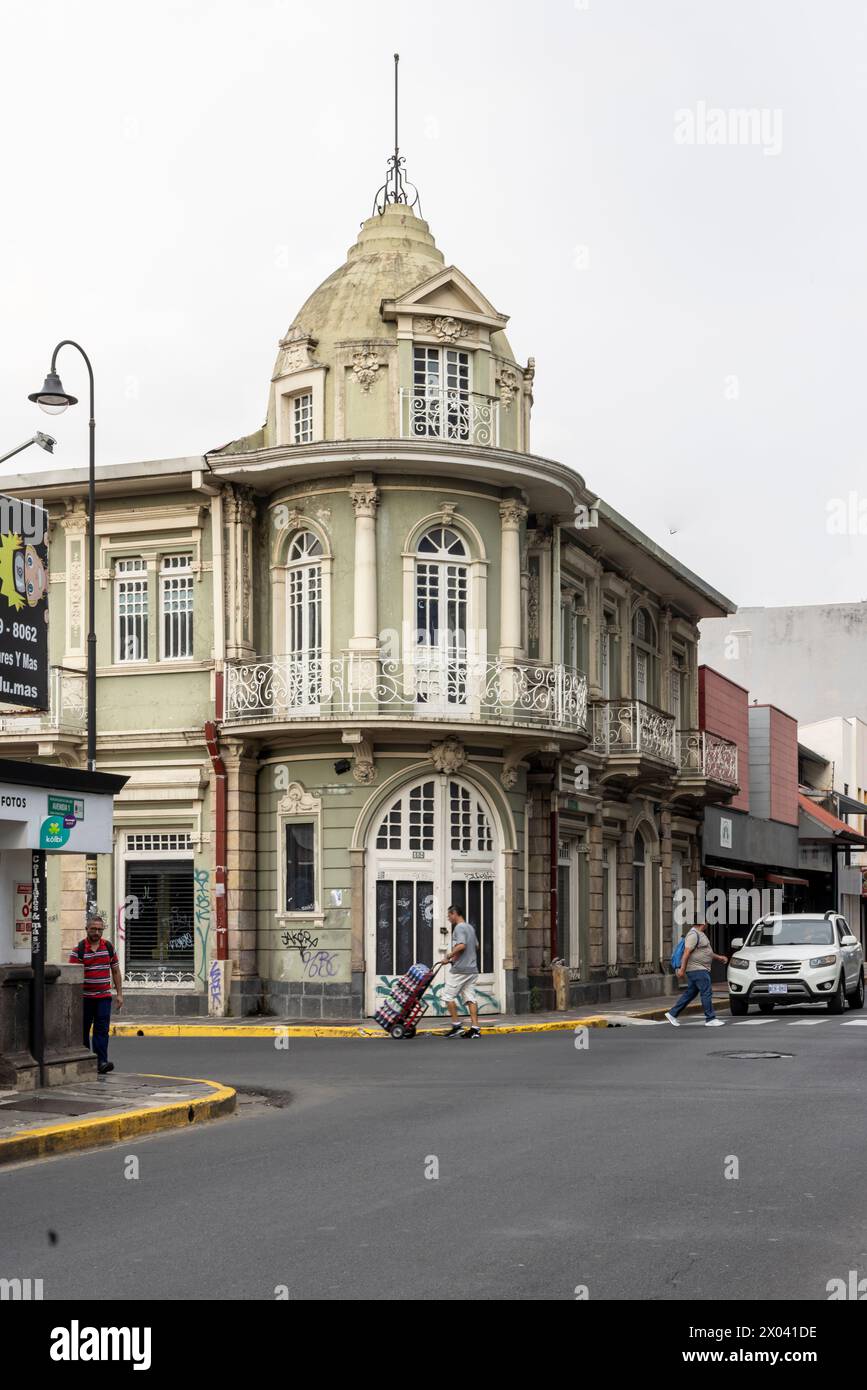 San Jose, Costa Rica -March 26, 2024: Cityscape of San Jose with beautiful old colonial Edificio ...