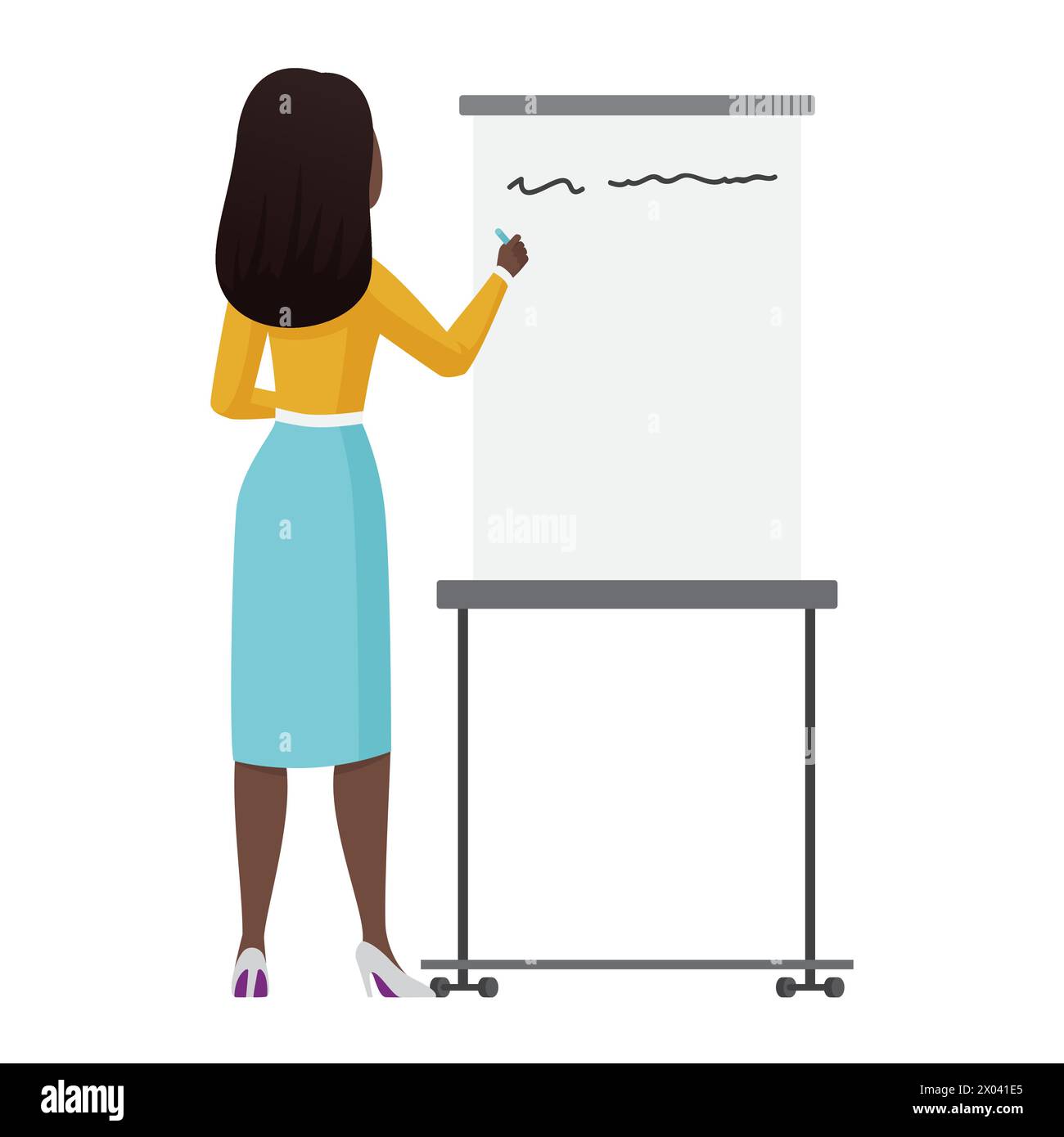 Teacher standing at whiteboard to write, lesson at school or lecture at ...