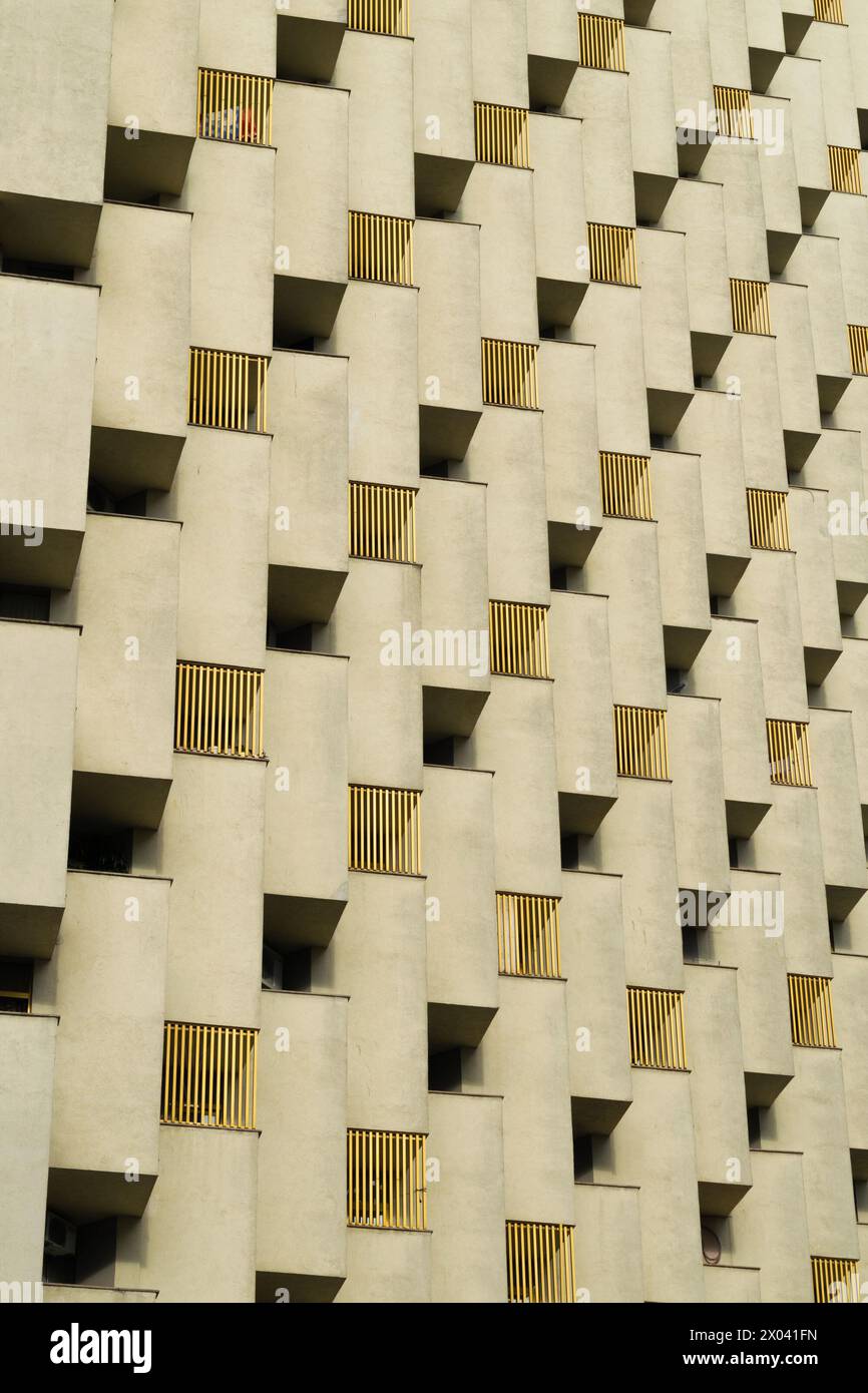 Beautiful modern building. Symmetry and perfectionism. Building facade ...