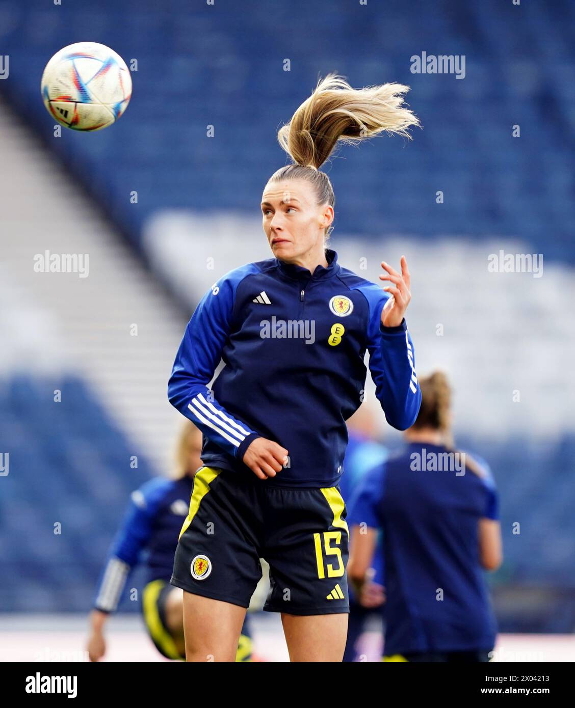 Scotland's Jenna Clark warms up ahead of the UEFA Women's Euro 2025 ...