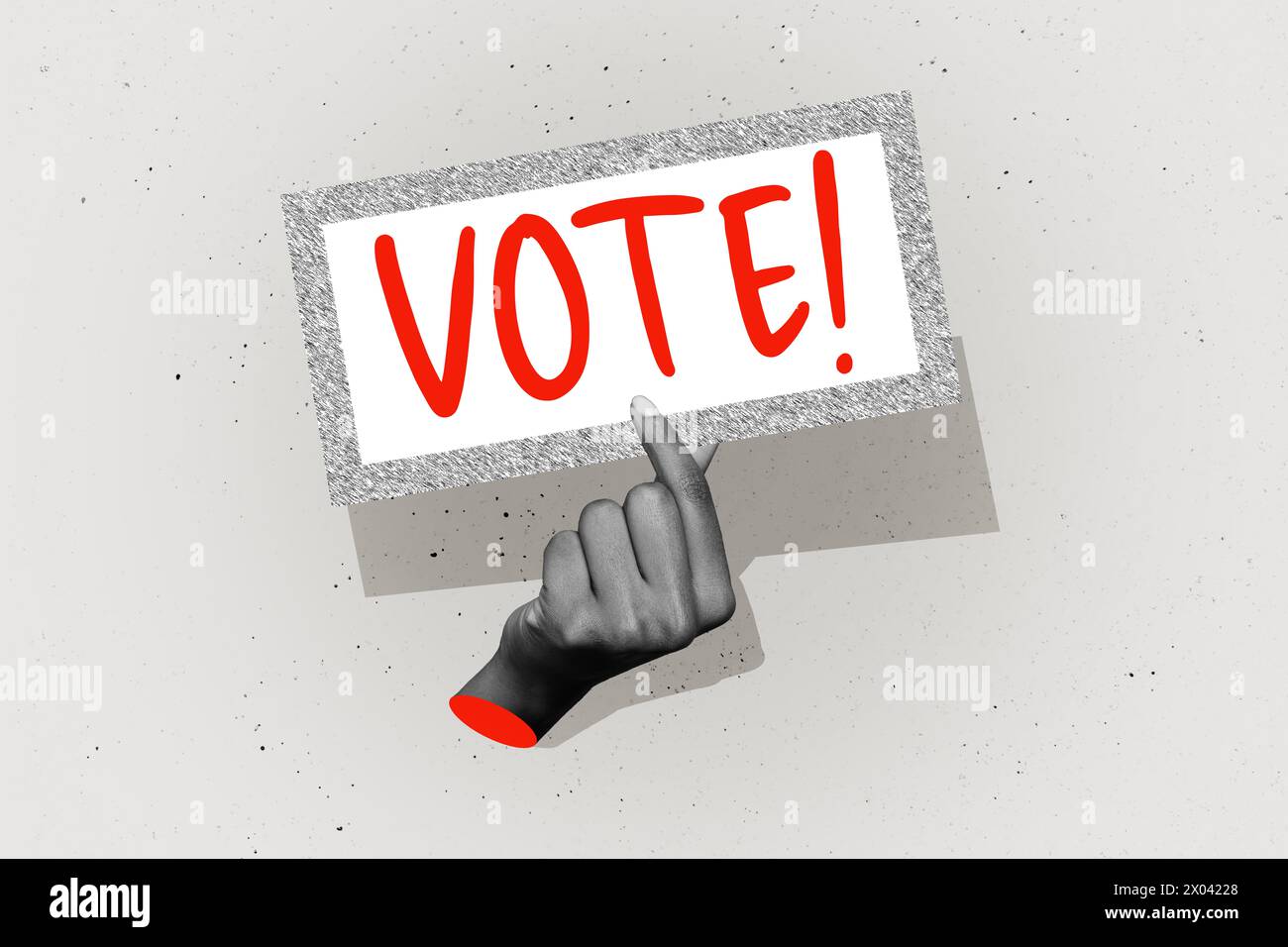 Collage picture poster of arm hold poster bulletin voting for president ...