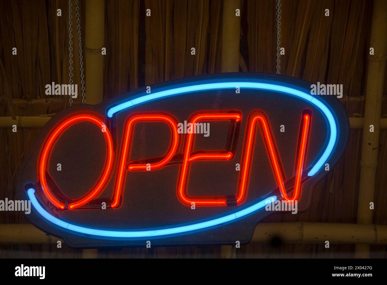 Neon open sign, Savannah, Georgia Stock Photo - Alamy