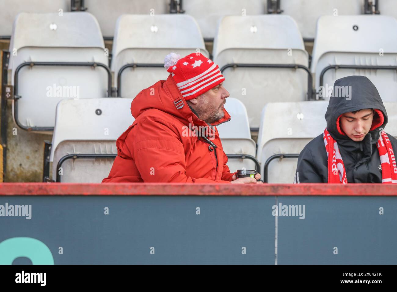 Barnsley fans arrive during the Sky Bet League 1 match Stevenage vs ...