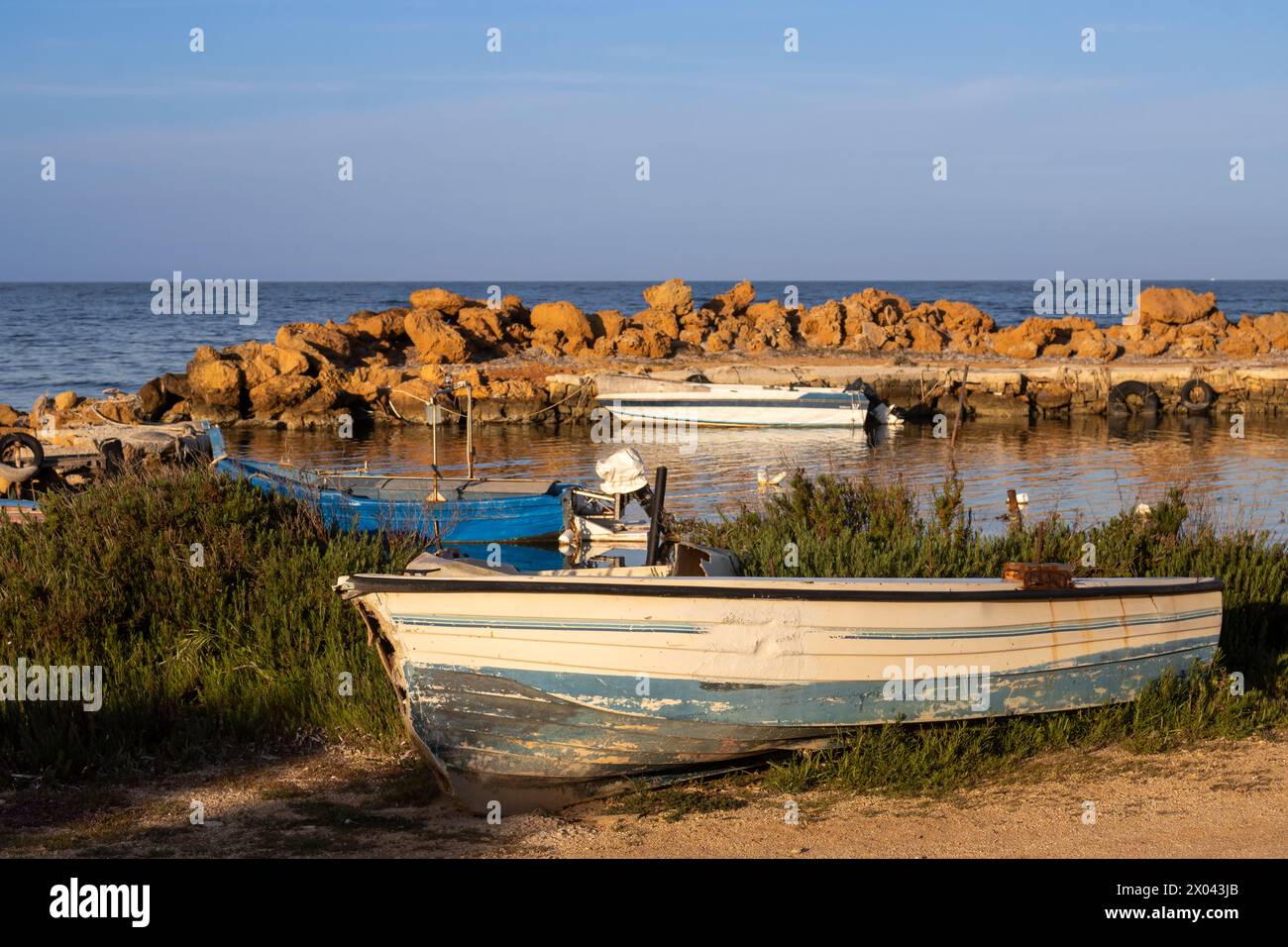 Calm morning in a small village on the west of the mediterranean island ...