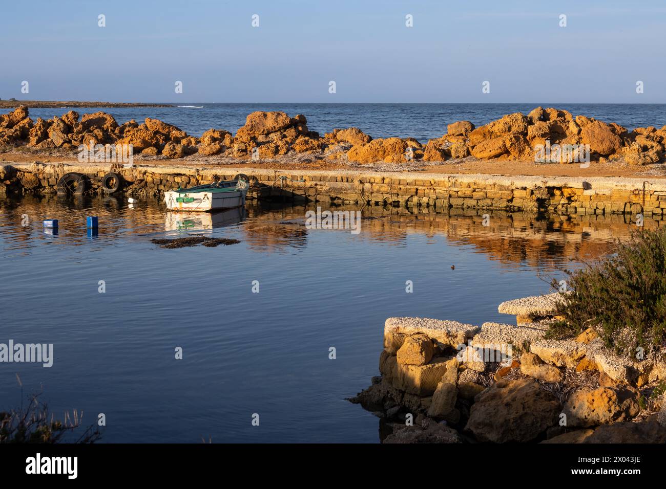Calm morning in a small village on the west of the mediterranean island ...