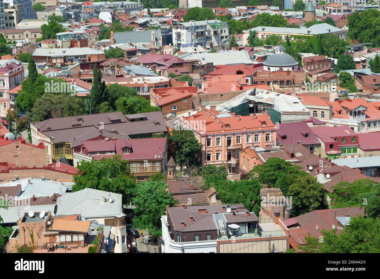 View overlooking the town. Tbilisi, Georgia. Summer city landscape ...