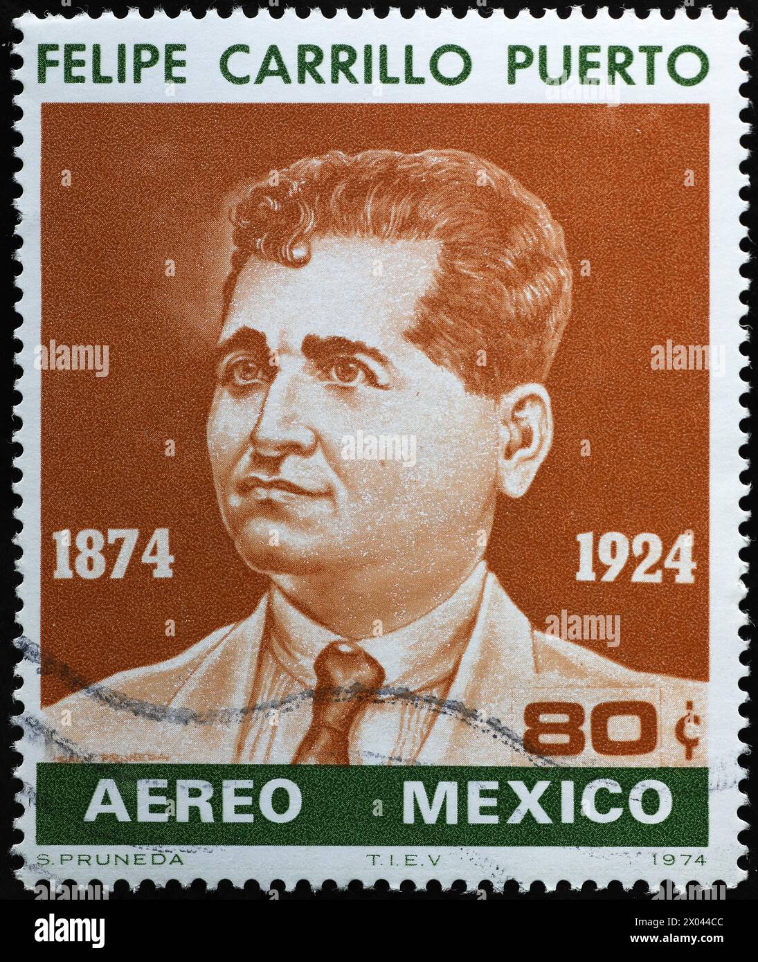 Felipe Carrillo Puerto on mexican postage stamp Stock Photo - Alamy