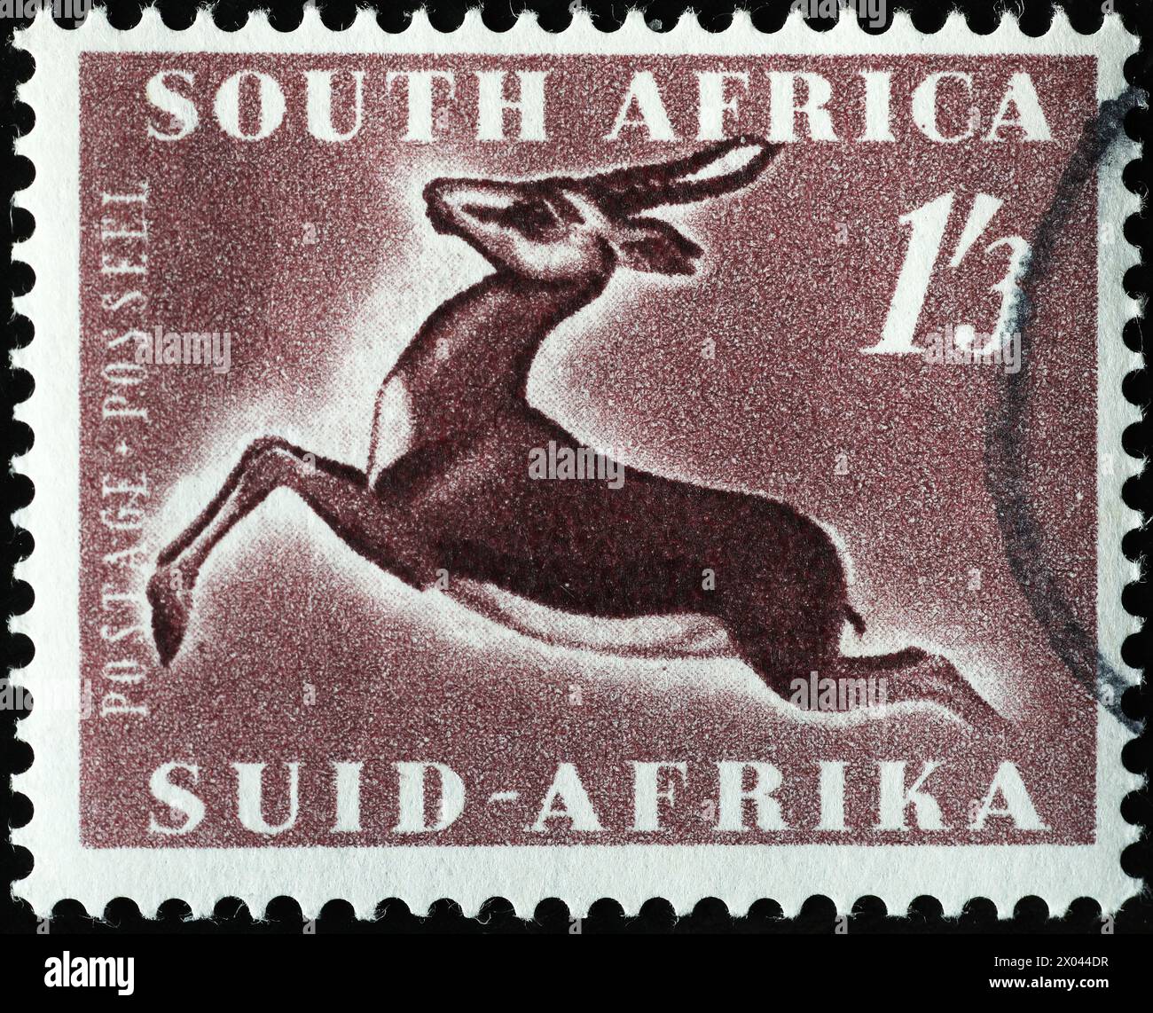 Gazelle on vintage south african postage stamp Stock Photo - Alamy