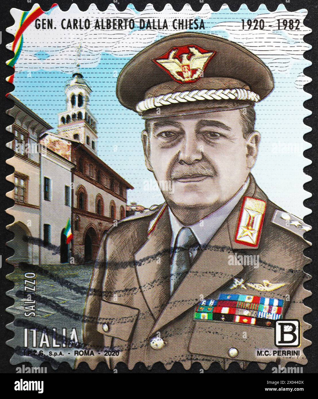 General Carlo Alberto dalla Chiesa on italian postage stamp Stock Photo ...