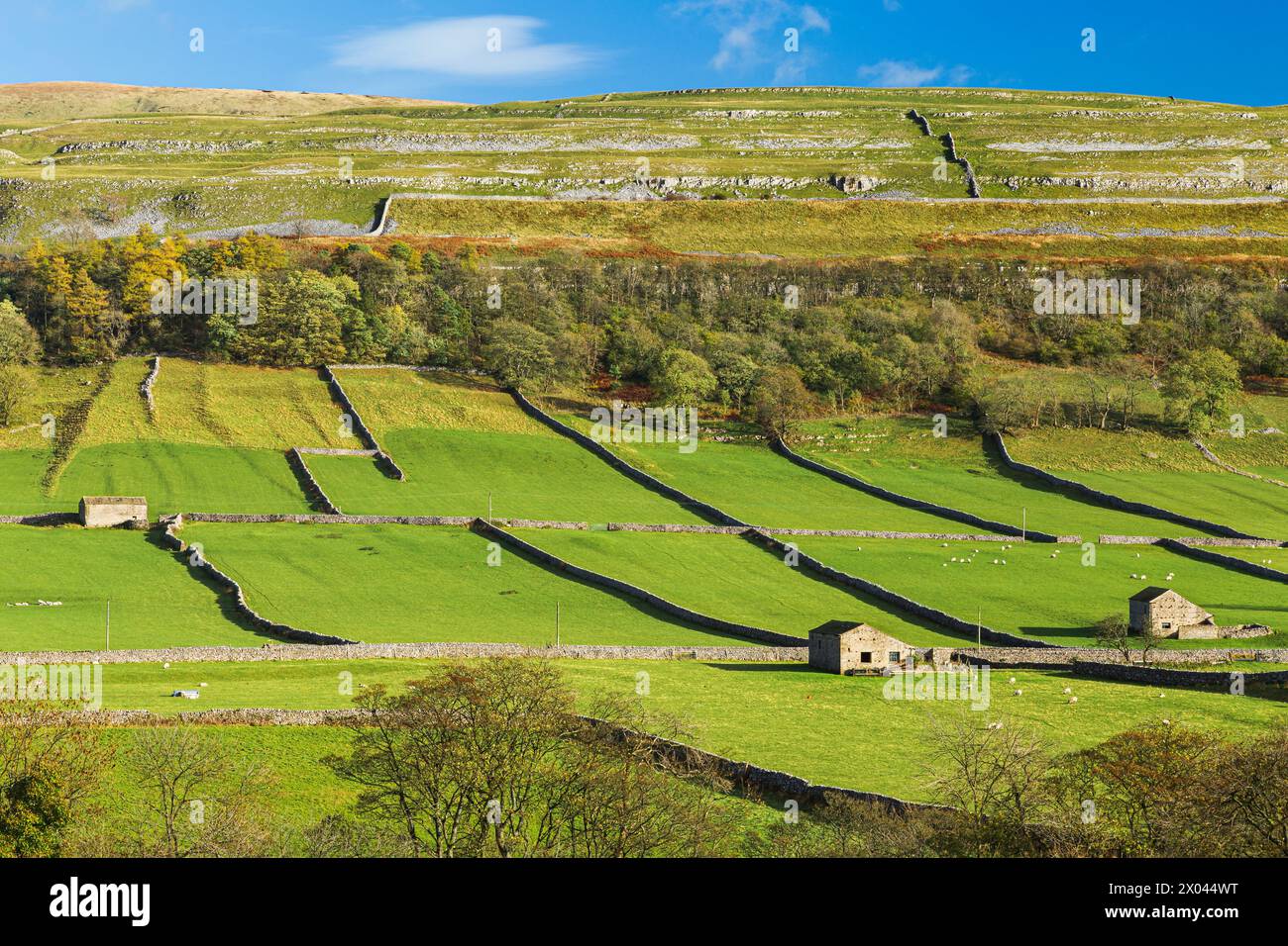 Landscape near Kettlewell in Wharfedale, Yorkshire Dales, England Stock ...
