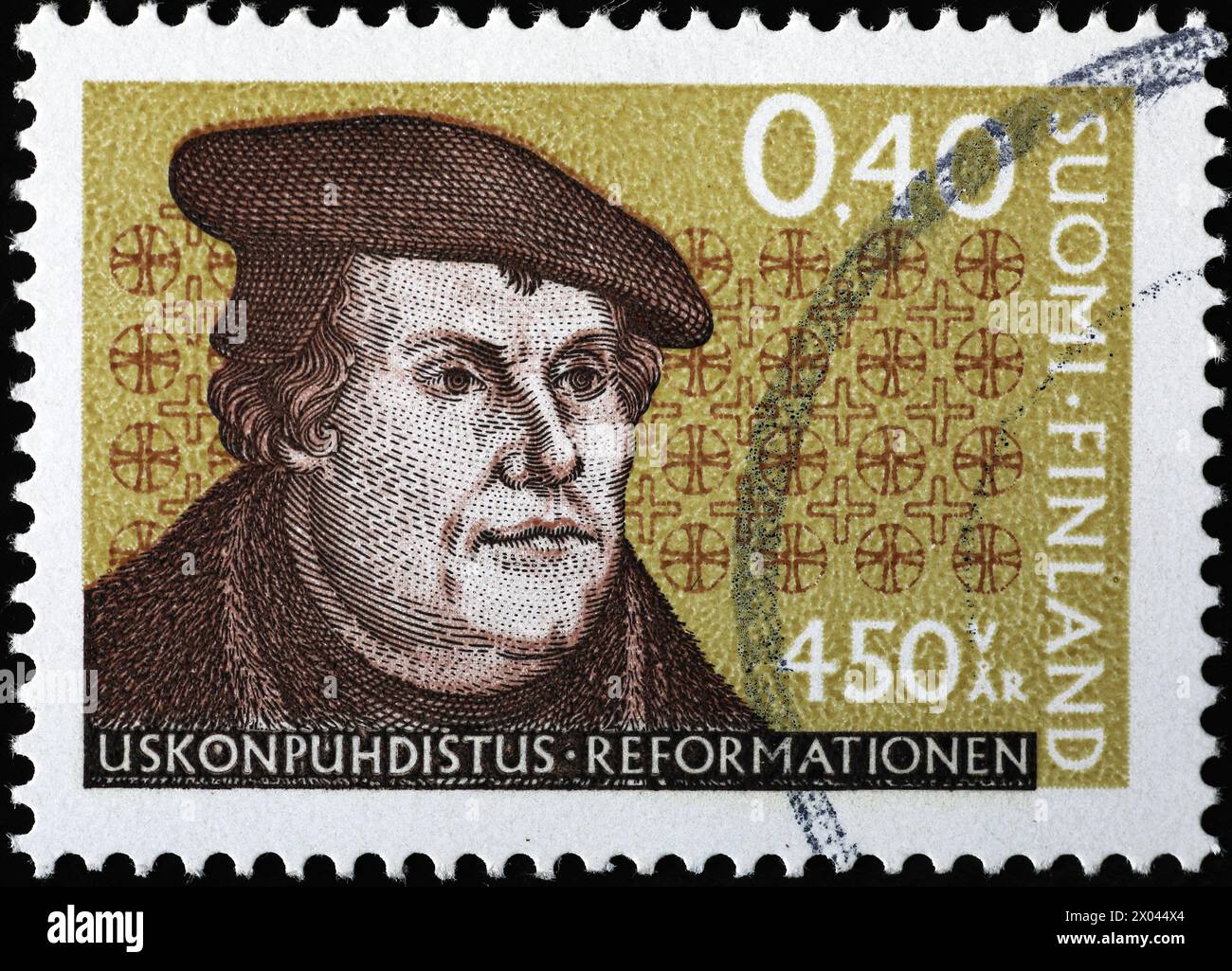 Martin Luther portrait on finnish postage stamp Stock Photo - Alamy