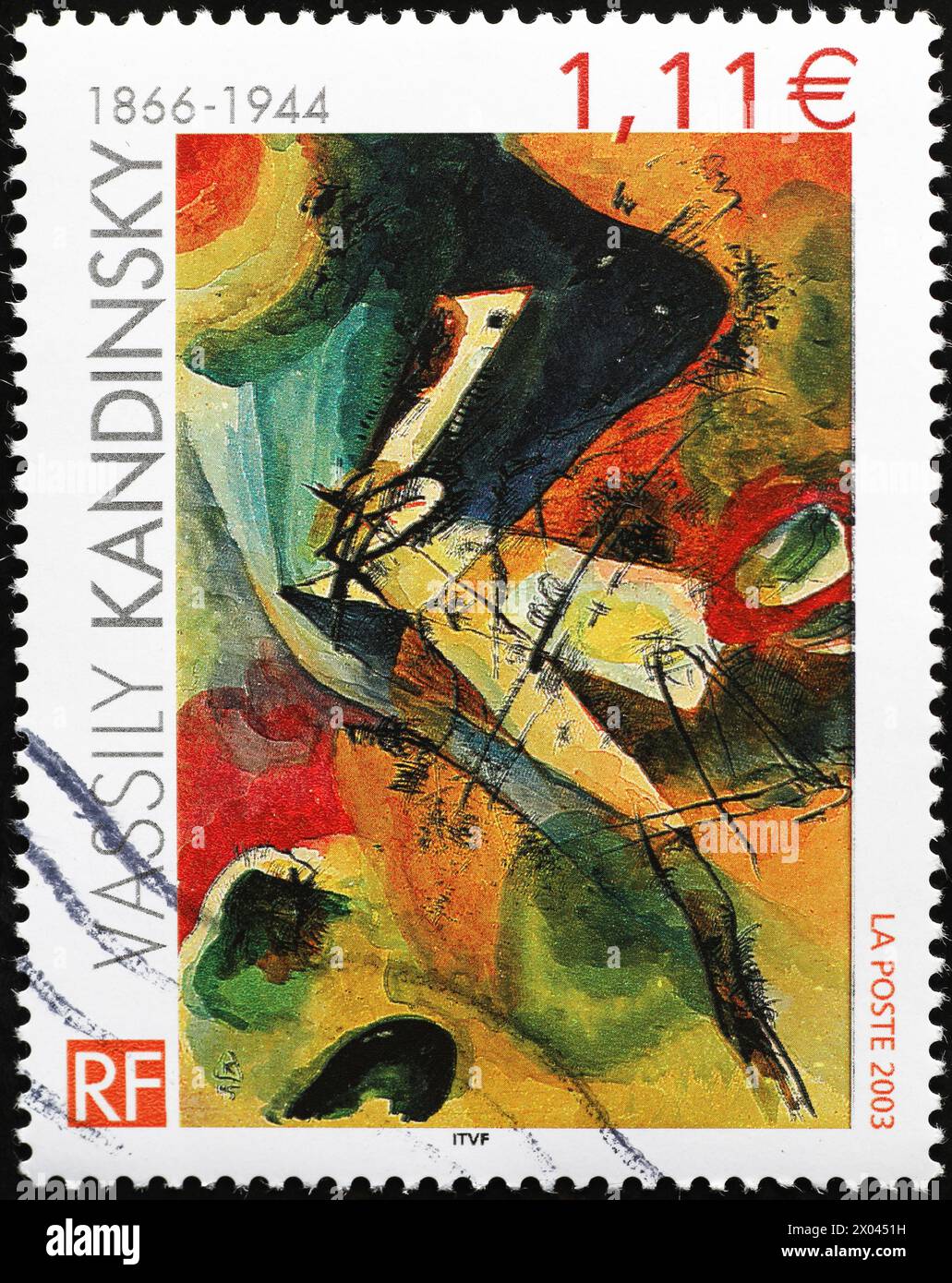 Painting by Wassily Kandinsky on french stamp Stock Photo - Alamy