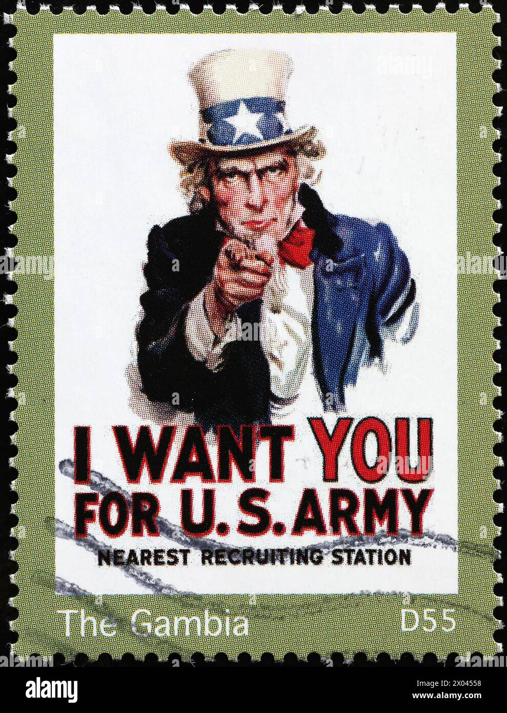 Recruitment poster for World War I on american stamp Stock Photo - Alamy