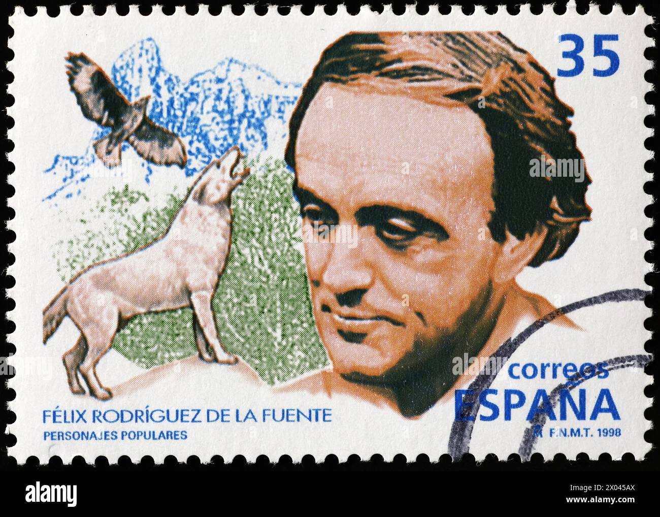 Spanish naturalist Felix Rodriguez de la Fuente on postage stamp Stock Photo - Alamy