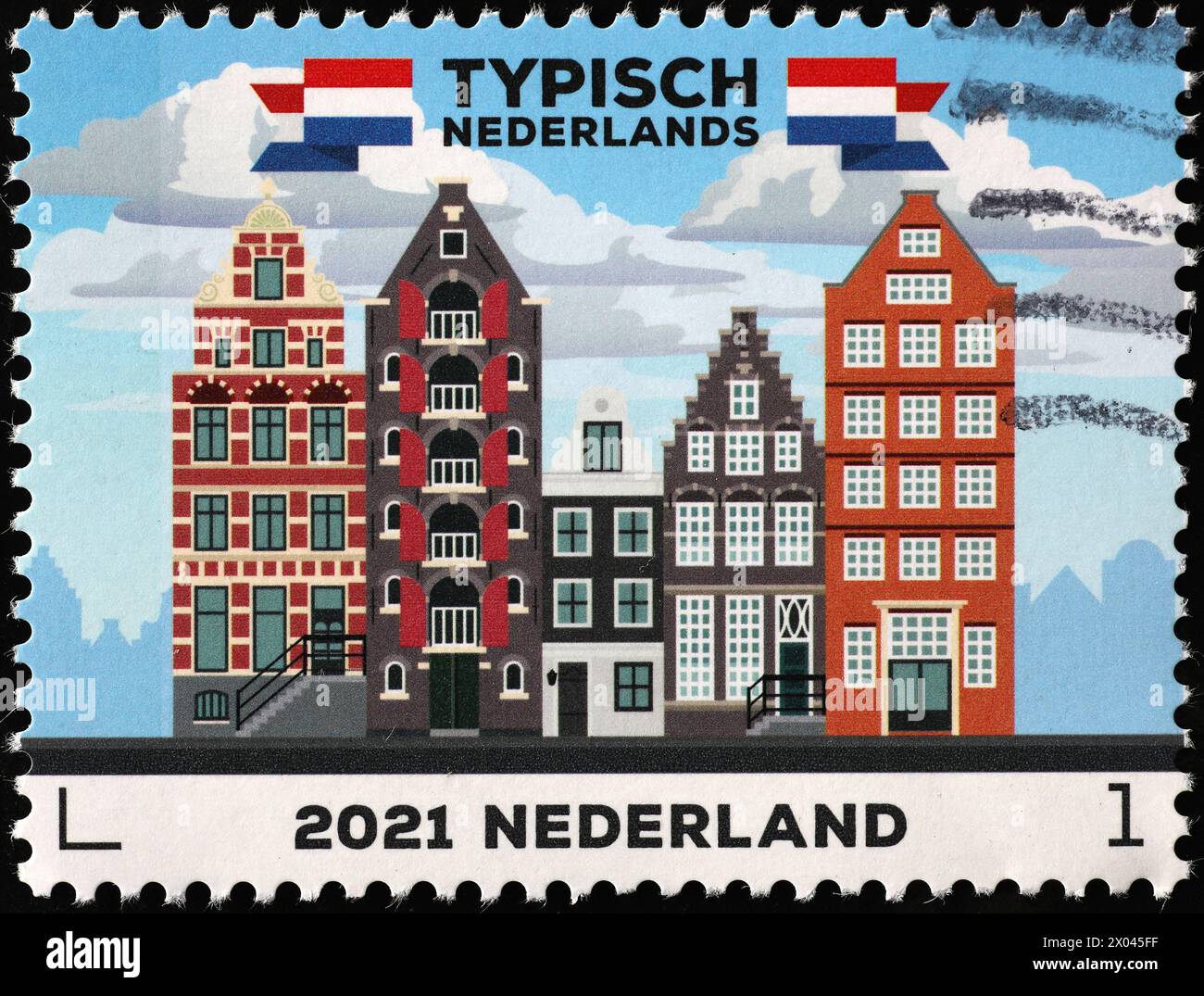Typical dutch houses on postage stamp Stock Photo - Alamy