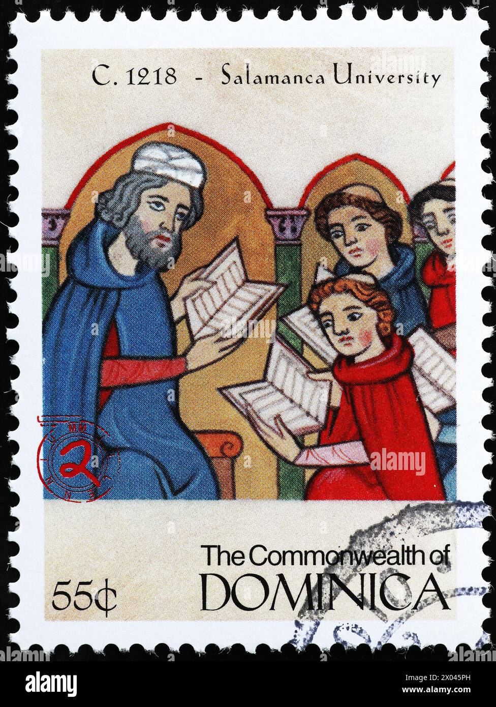 Ancient university of Salamanca celebrated on postage stamp Stock Photo ...