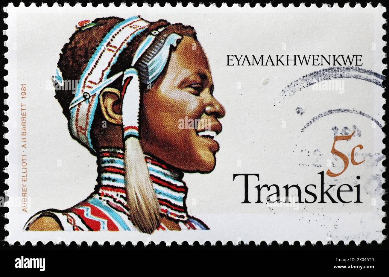 Beautiful african woman on south african postage stamp Stock Photo - Alamy