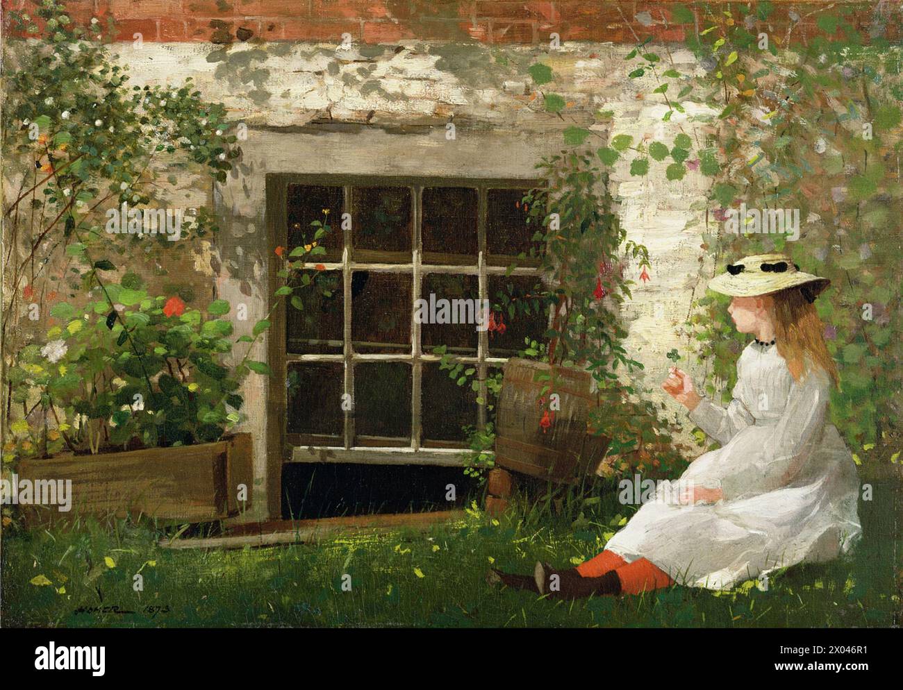 The Four Leaf Clover, 1873 Winslow Homer Stock Photo - Alamy