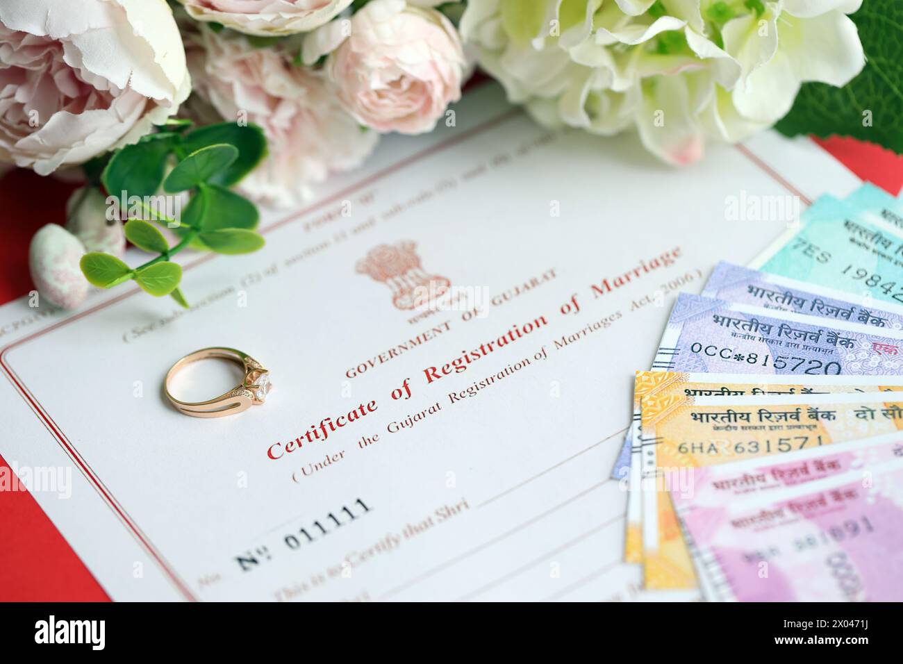 Indian Certificate of registration of marriage blank document and ...