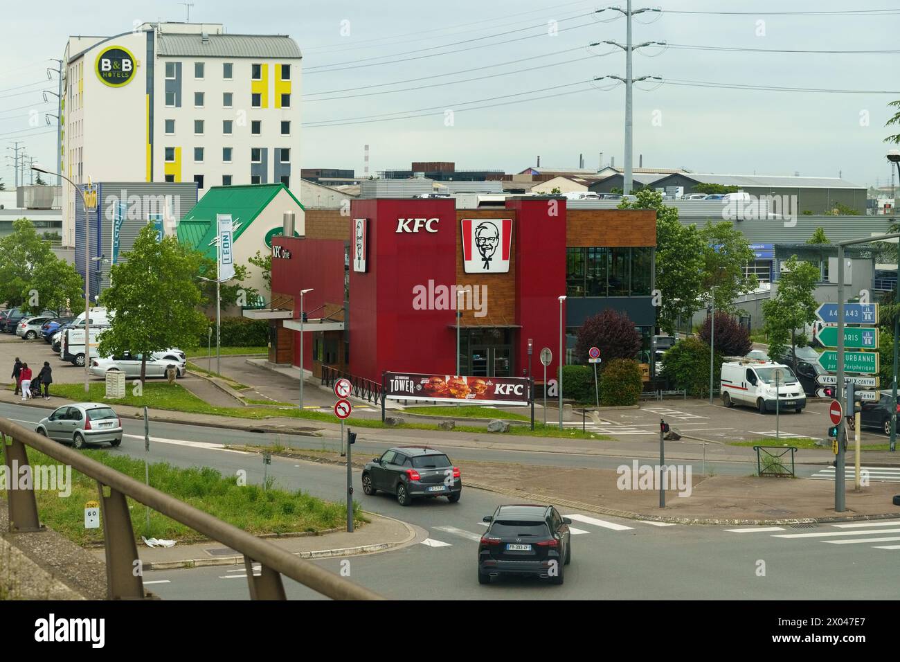 Lyon, France - May 16, 2023: The front view of a Kentucky Fried Chicken ...