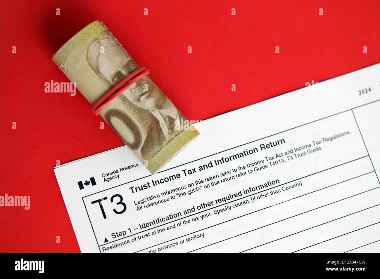 Canadian T3 tax form Trust income tax and information return lies on ...