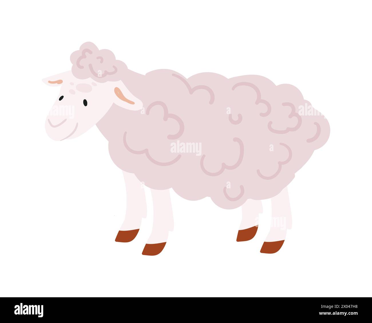 Sheep animal farm. Farming activity, ranch animal growing flat vector ...