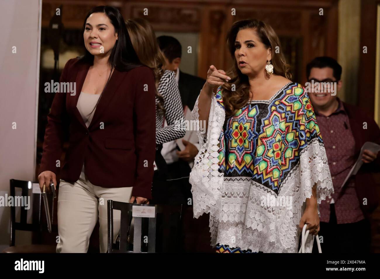 Mexico City, Mexico. 9th Apr, 2024. (L-R) Colima Governor Indira ...