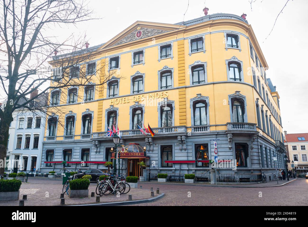 Famous hotel called "Hotel des Indes" in the old center of city of The ...
