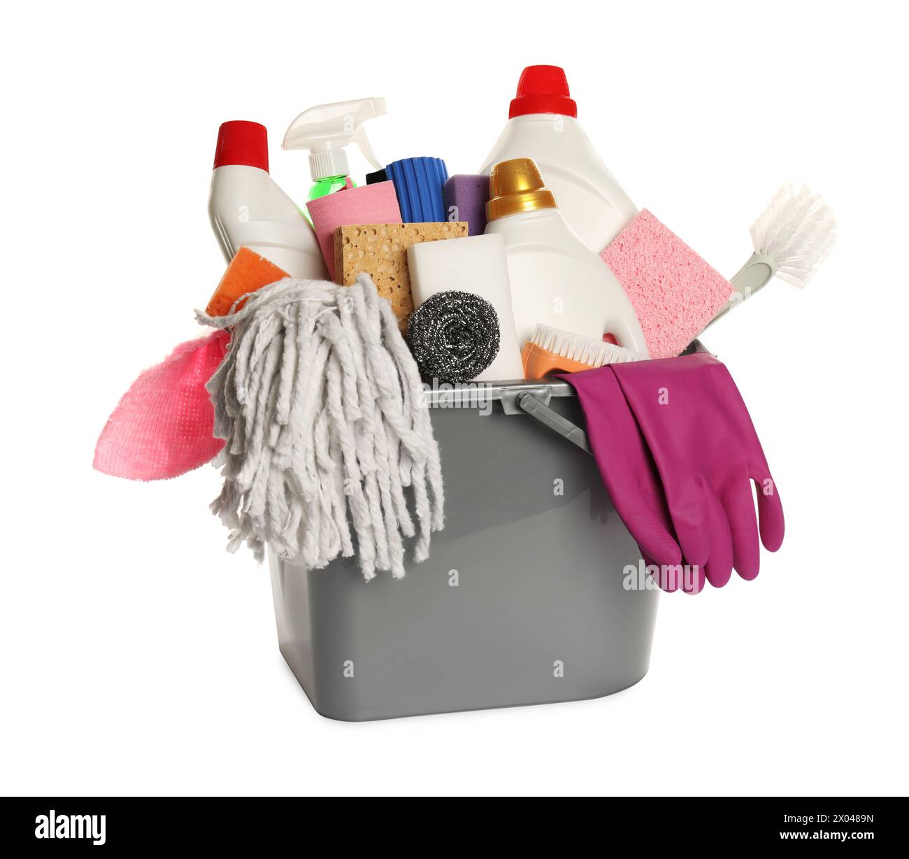 Different cleaning products supplies group hi-res stock photography and ...
