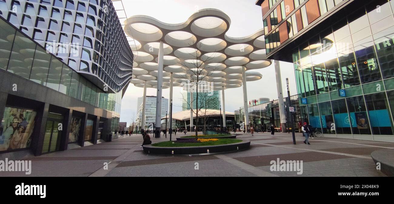Panoramic view of modern center of the city of Utrecht, The Netherlands ...