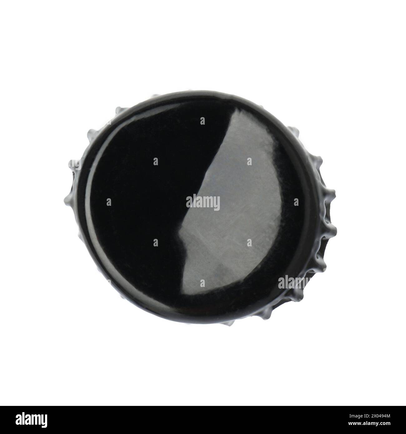 One black beer bottle cap isolated on white Stock Photo - Alamy