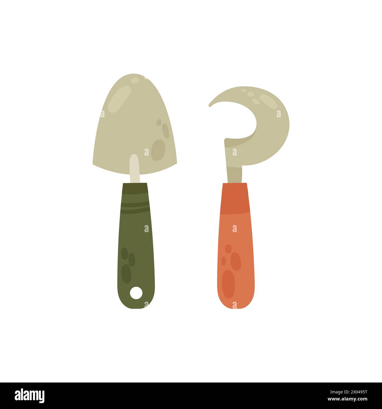 Rural farming instruments. Agricultural tools, farming equipment flat ...