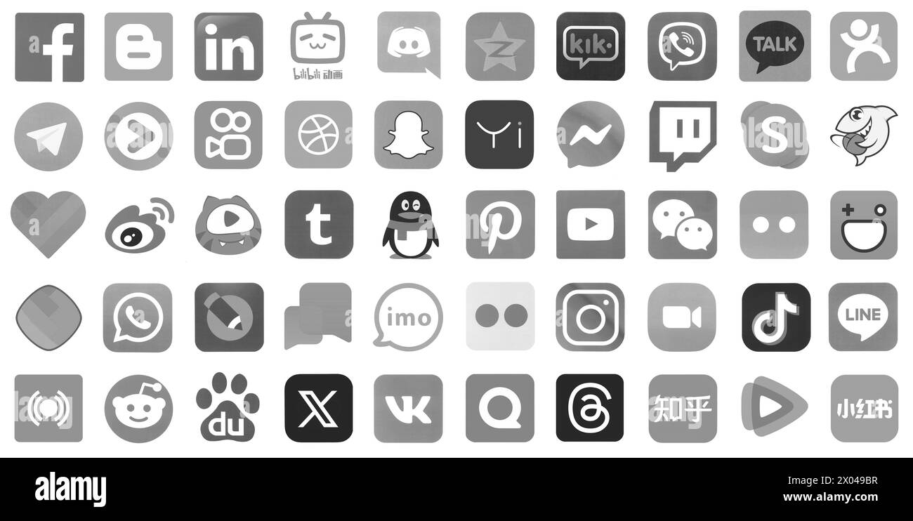 Douyin icon Black and White Stock Photos & Images - Alamy