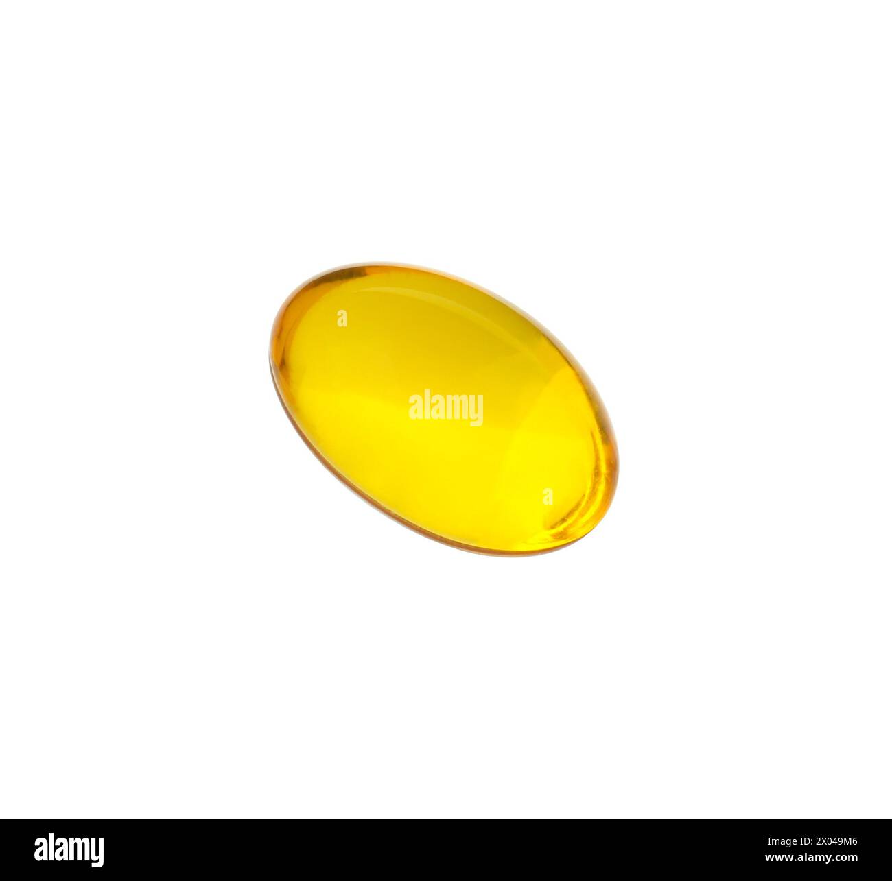 One vitamin capsule isolated on white. Health supplement Stock Photo ...