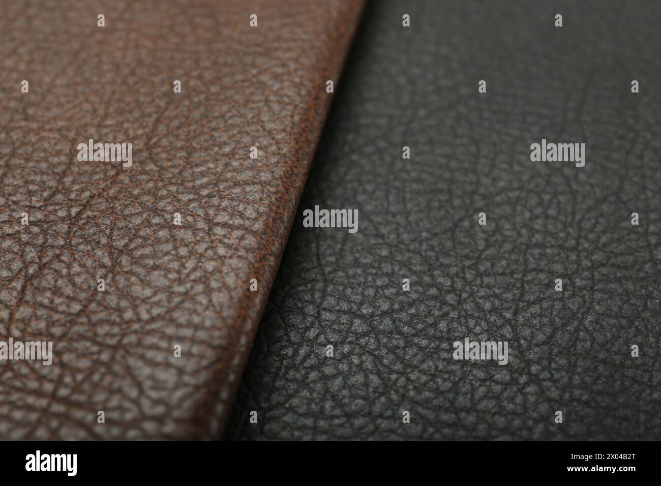 Brown and black types of leather as background, closeup Stock Photo - Alamy