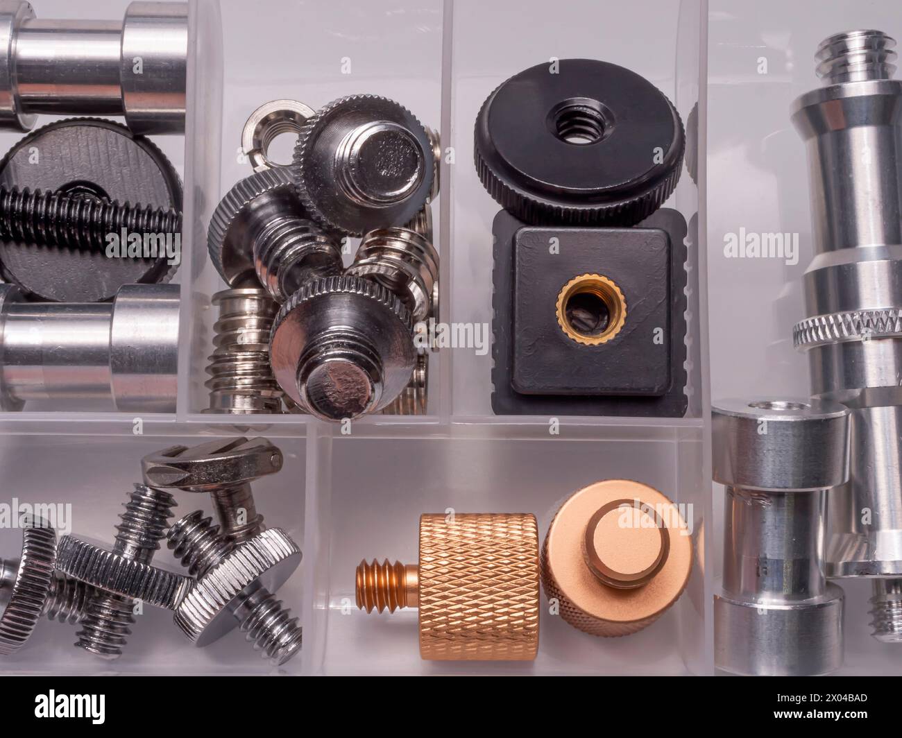 A box with accessories for mounting various equipment for photo and ...