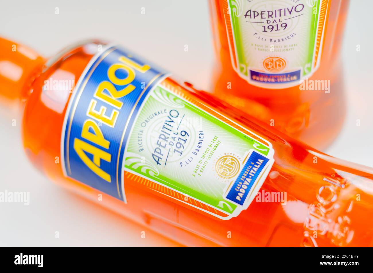 LONDON, UK - 25 MARCH 2024 Aperol was created by the Barbieri brothers ...