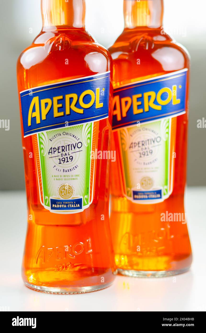LONDON, UK - 25 MARCH 2024 Aperol was created by the Barbieri brothers ...