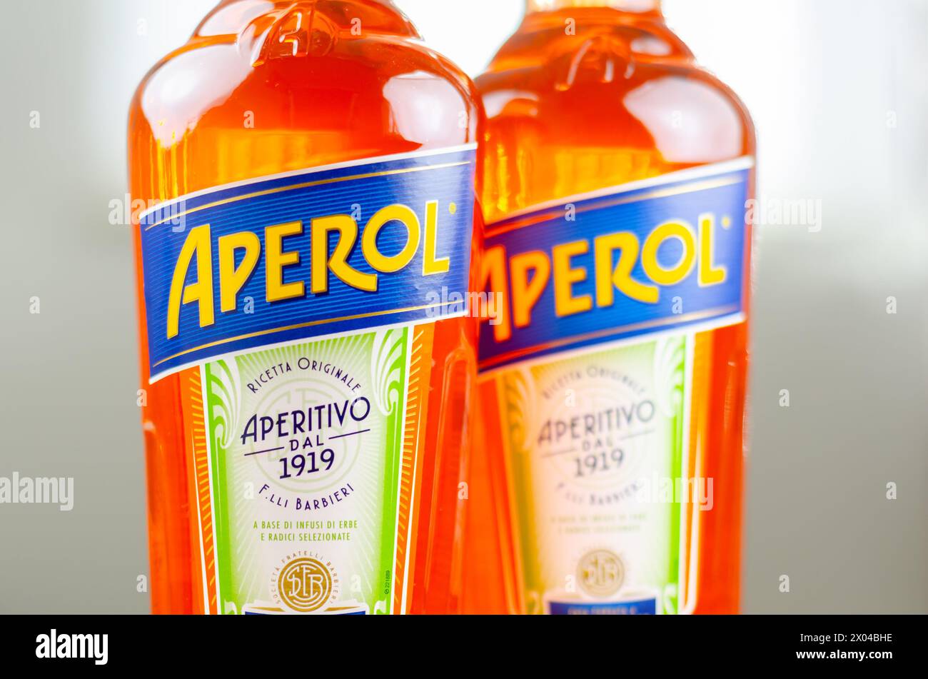 LONDON, UK - 25 MARCH 2024 Aperol was created by the Barbieri brothers ...