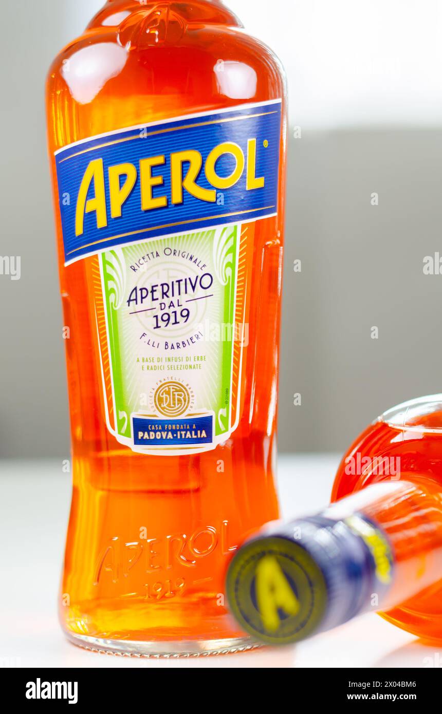 LONDON, UK - 25 MARCH 2024 Aperol was created by the Barbieri brothers ...