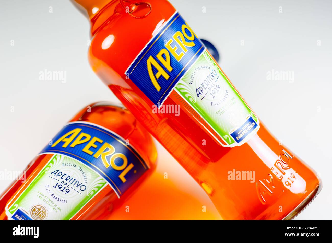 LONDON, UK - 25 MARCH 2024 Aperol was created by the Barbieri brothers ...