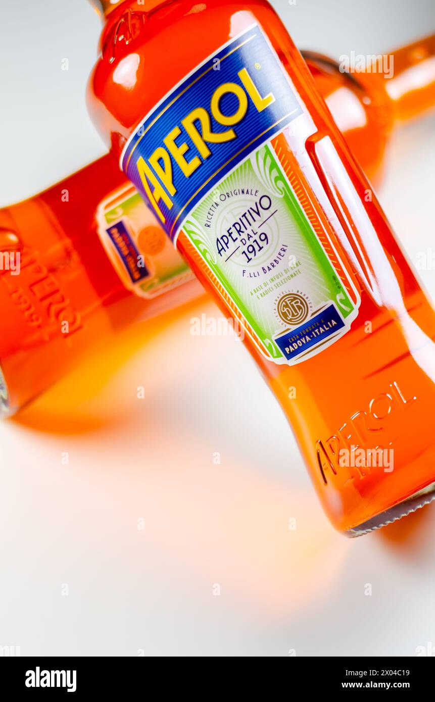 LONDON, UK - 25 MARCH 2024 Aperol was created by the Barbieri brothers ...