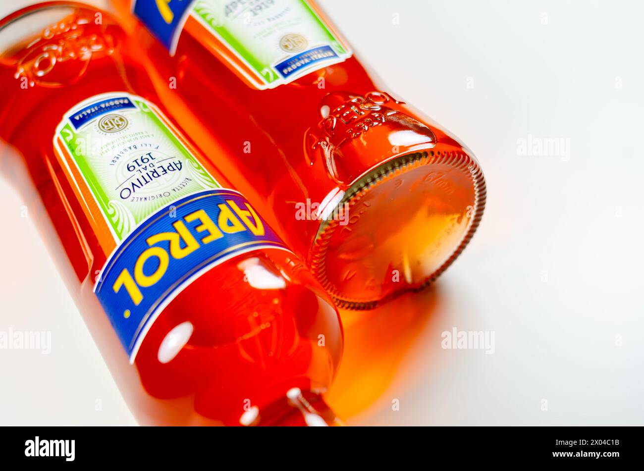 LONDON, UK - 25 MARCH 2024 Aperol was created by the Barbieri brothers ...