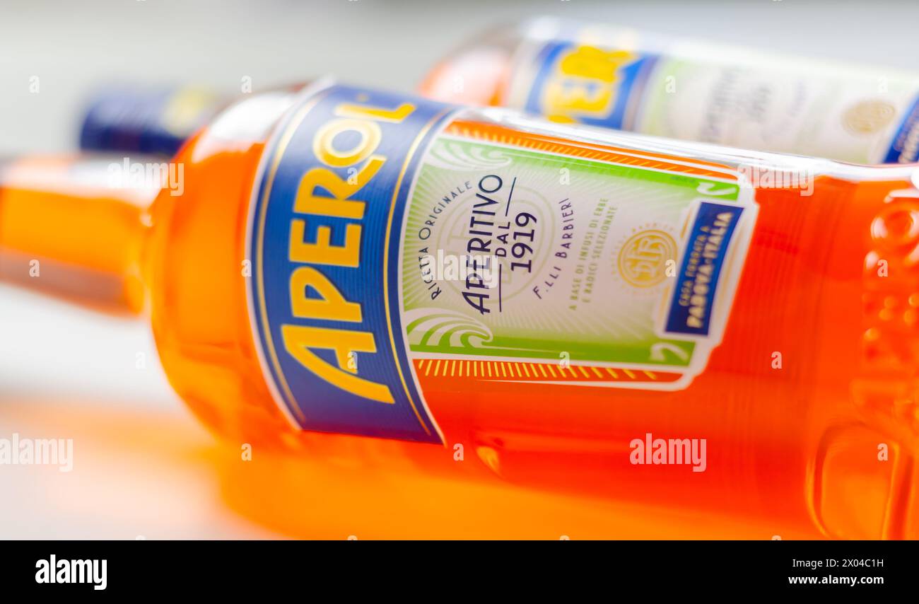 LONDON, UK - 25 MARCH 2024 Aperol was created by the Barbieri brothers ...