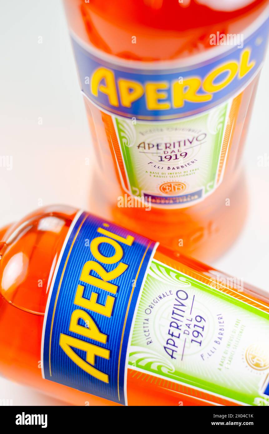 LONDON, UK - 25 MARCH 2024 Aperol was created by the Barbieri brothers ...