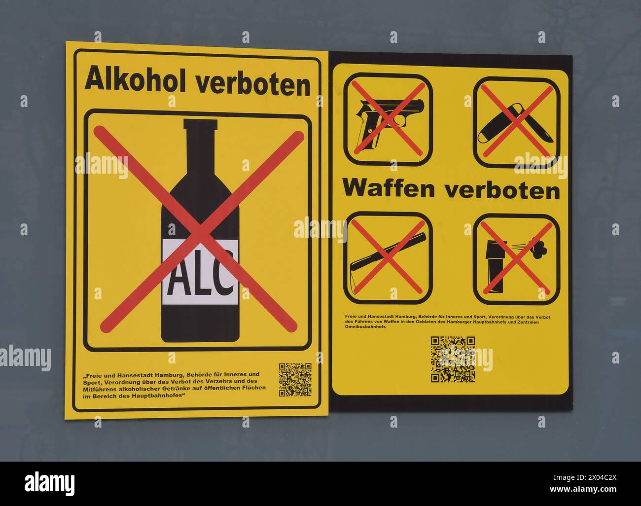 Alkohol verboten- Waffen verboten- der Hauptbahnhof in Hamburg ist ...