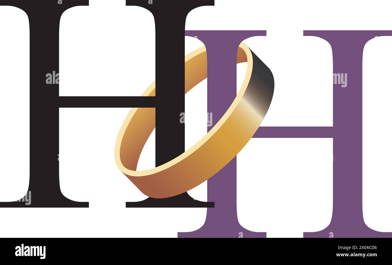 H and H Letter With Wedding Ring Logo. - Vector Stock Vector Image ...
