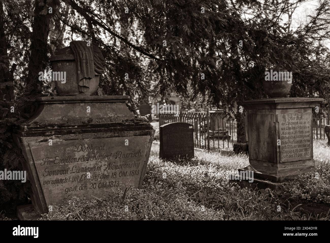 graves of soldiers who were killed in the battle of Nations near ...
