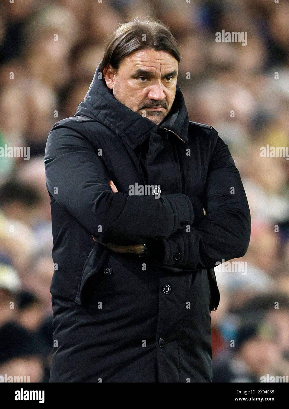 Leeds United manager Daniel Farke on the touchline during the Sky Bet ...